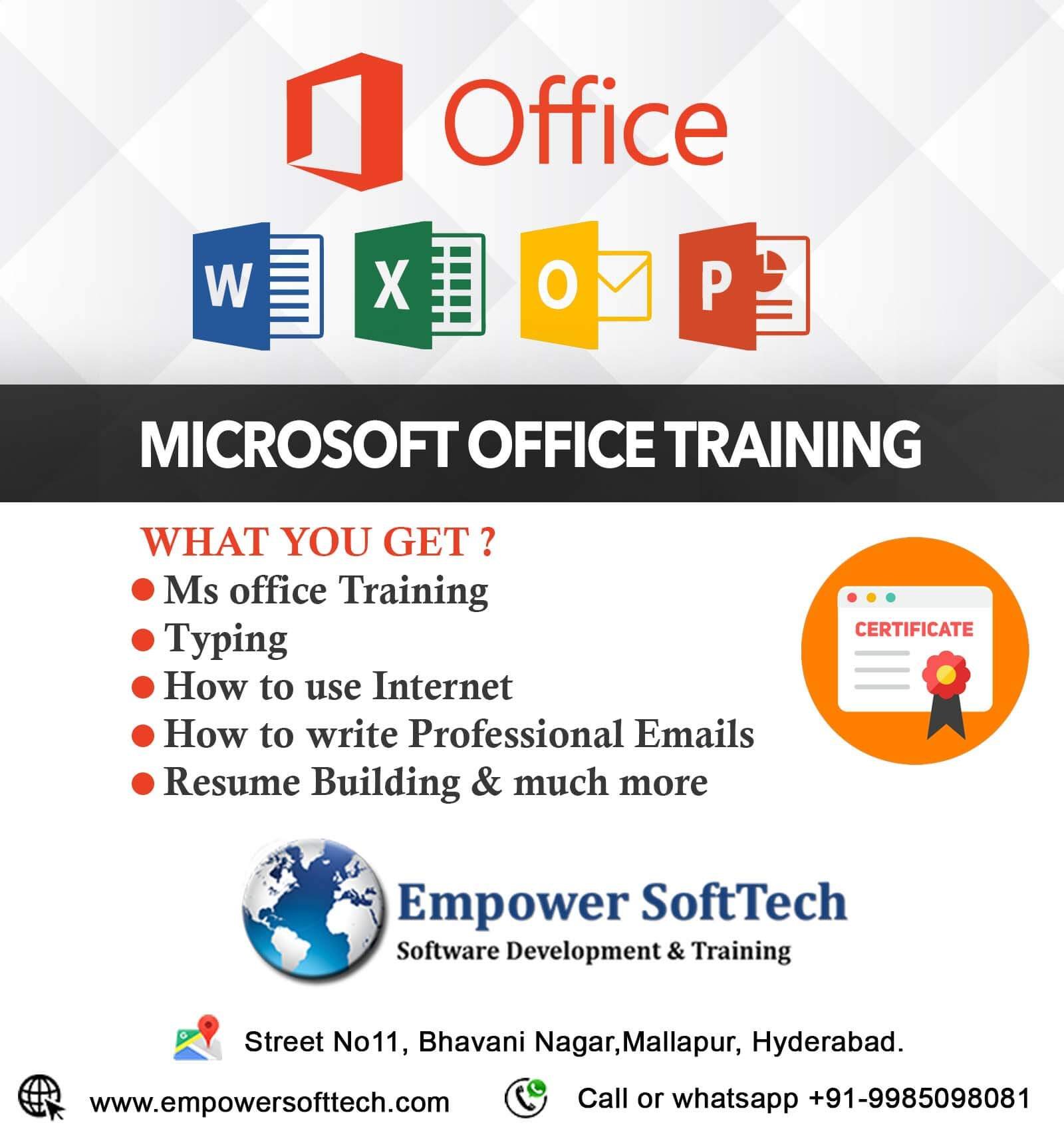 Ms Office Training in mallapur-Nacharam - Empower SoftTech